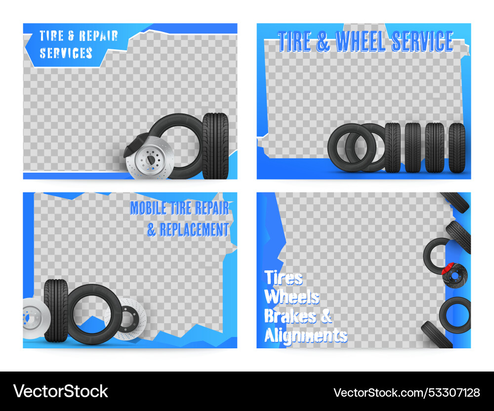 Banner templates promoting professional tire Vector Image