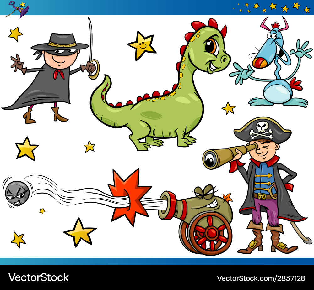 Cartoon fantasy characters set Royalty Free Vector Image