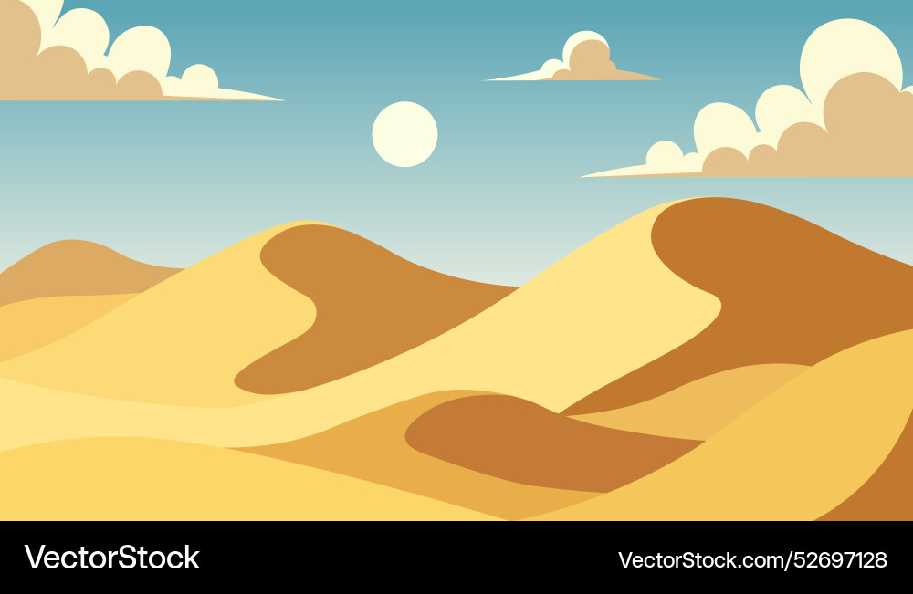 Desert dune landscape Royalty Free Vector Image