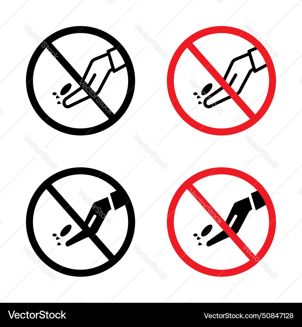 Do not feed the animals sign icon set feeding Vector Image