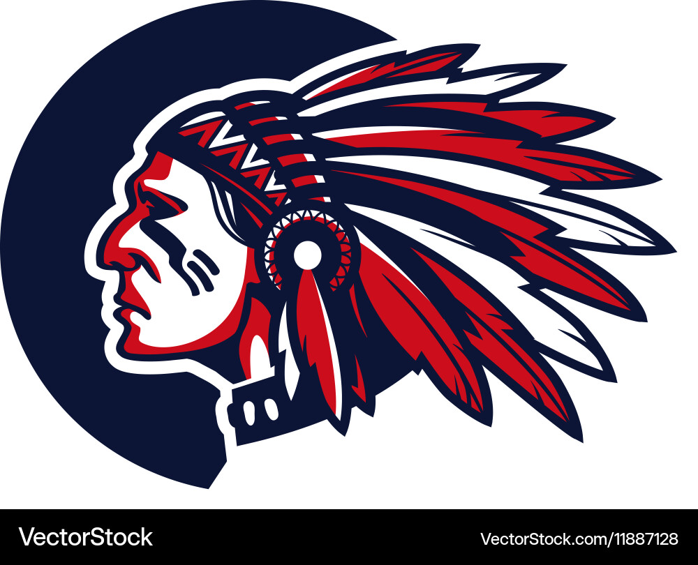Face of indian chief Royalty Free Vector Image