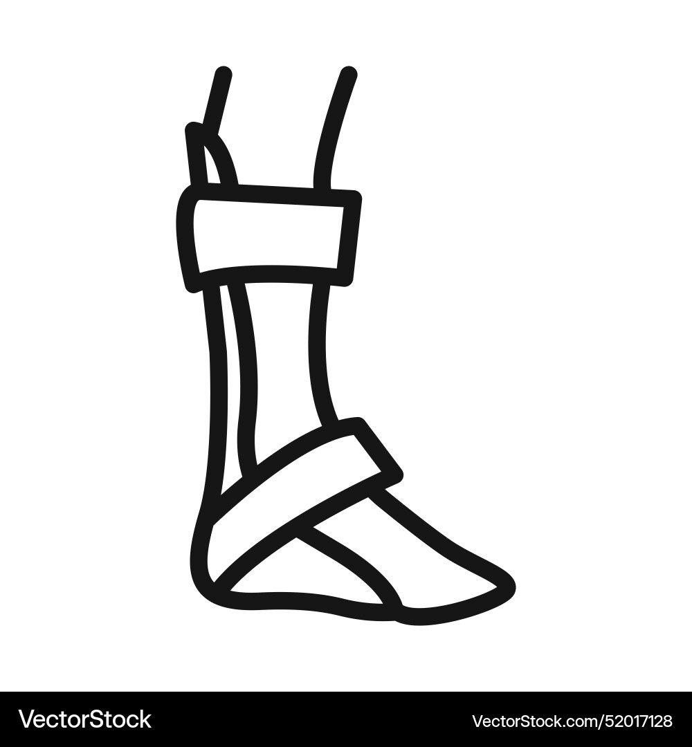 Foot splint icon black line art Royalty Free Vector Image