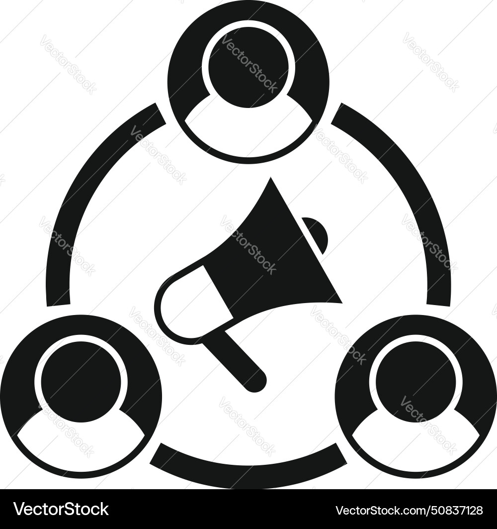 Group announcement icon simple media Royalty Free Vector