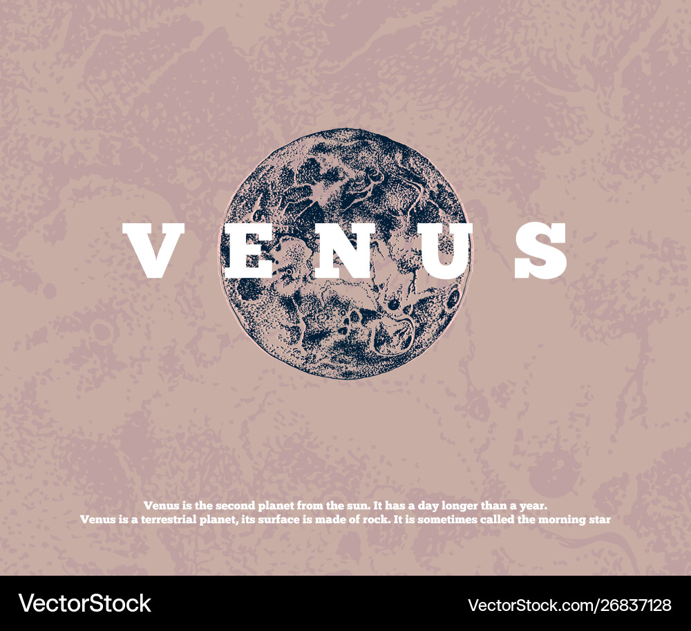 Hand drawn venus planet Royalty Free Vector Image