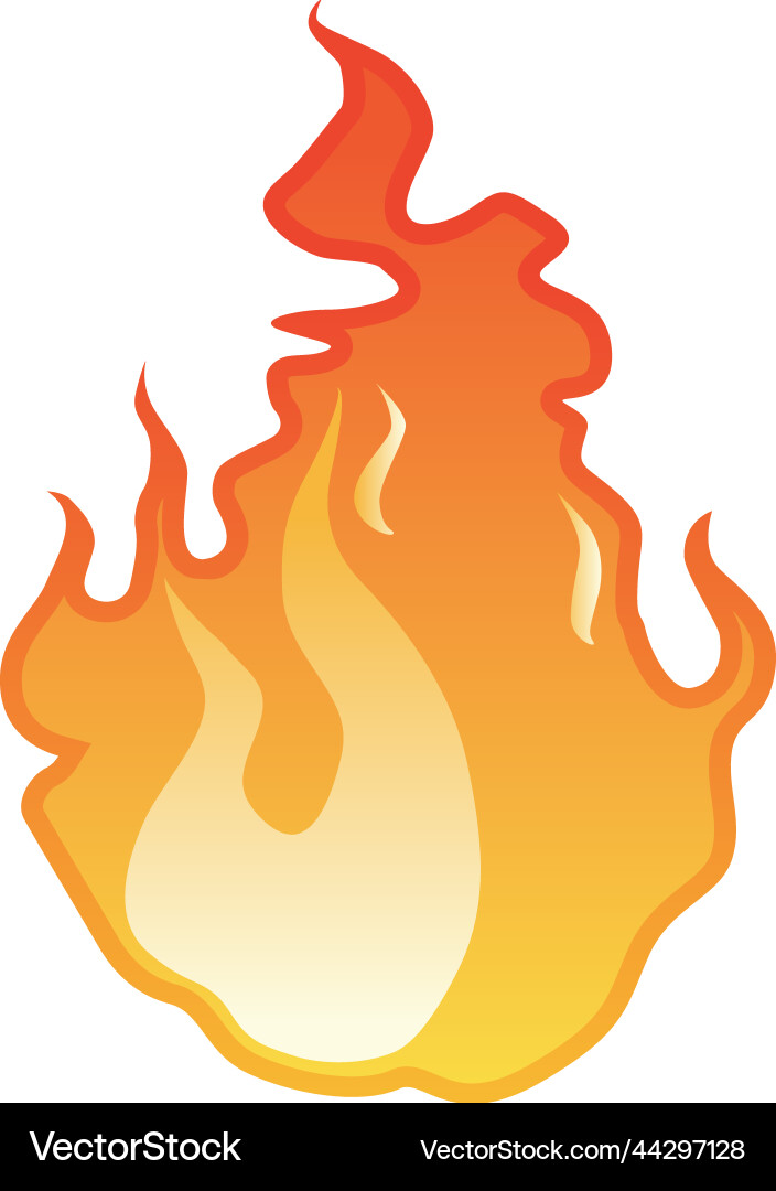 Hot flame symbol cartoon burning fire icon Vector Image