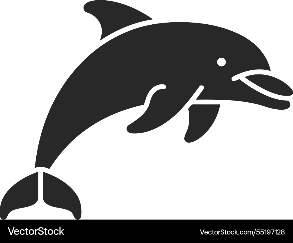 Jumping dolphin icon Royalty Free Vector Image
