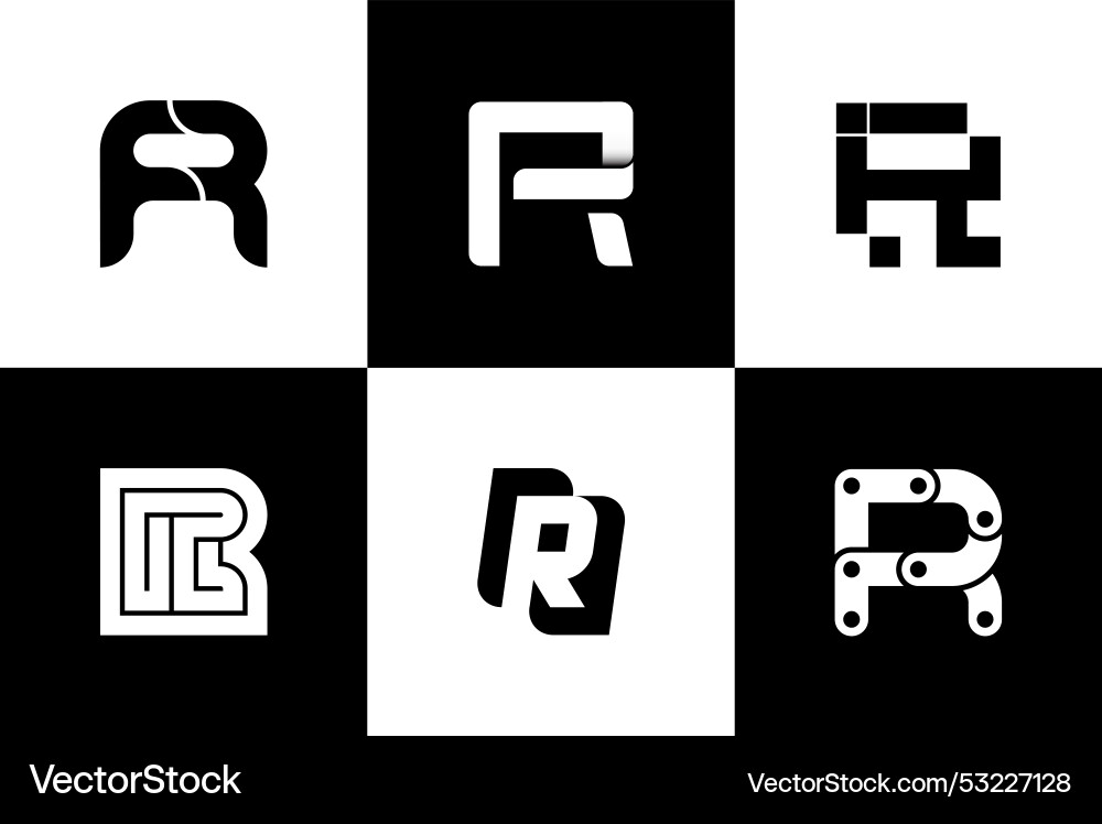 Letter r fonts and logo design Royalty Free Vector Image