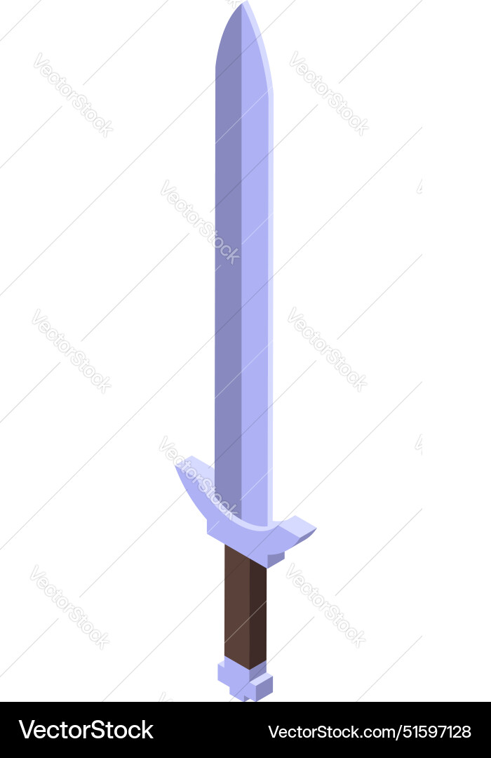 Long medieval knight sword pointing up standing Vector Image