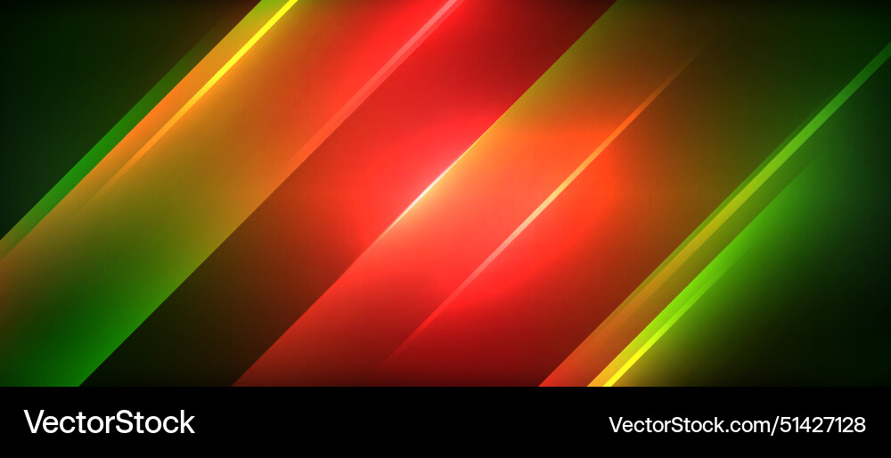Neon dynamic diagonal light rays background Vector Image