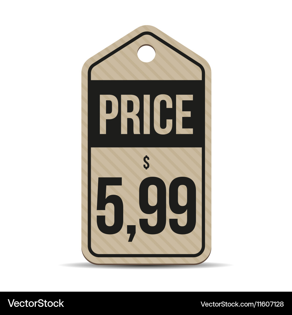 Price tag brown paper Royalty Free Vector Image