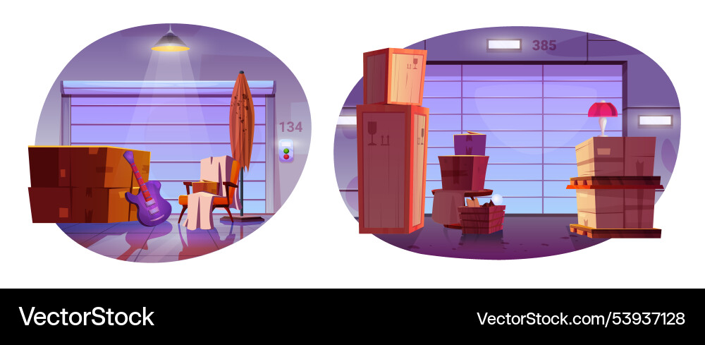 Self storage unit mini warehouse building Vector Image