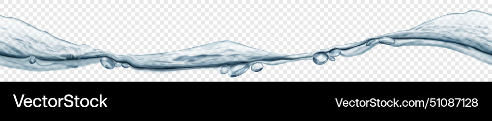 Translucent seamless water wave with air bubbles Vector Image