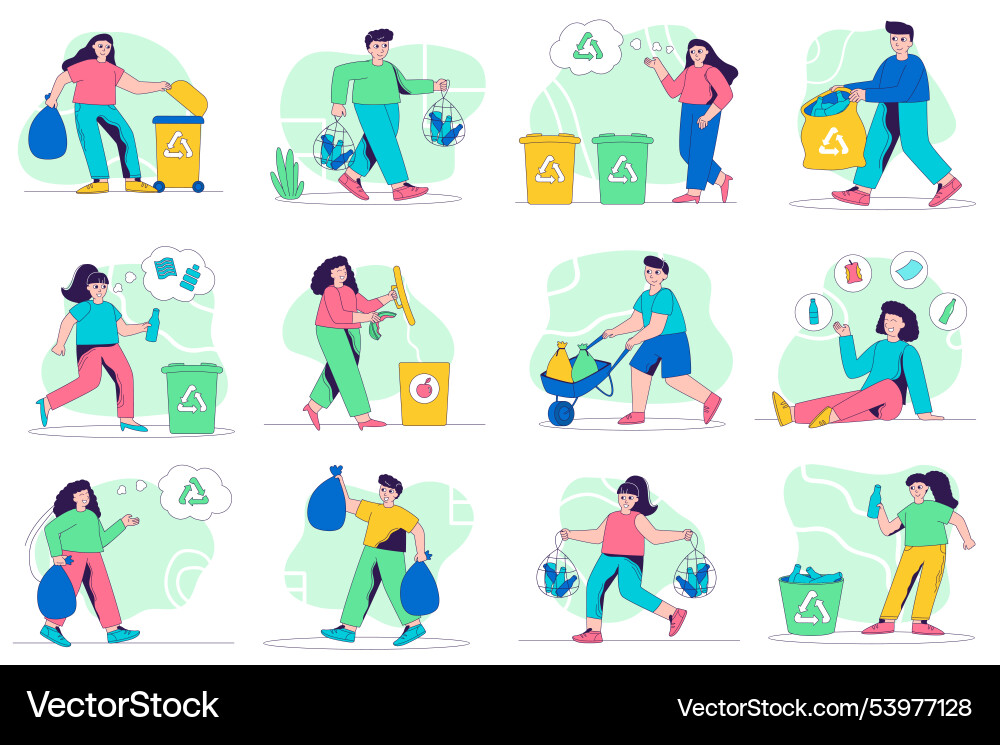 Waste management concept isolated person Vector Image