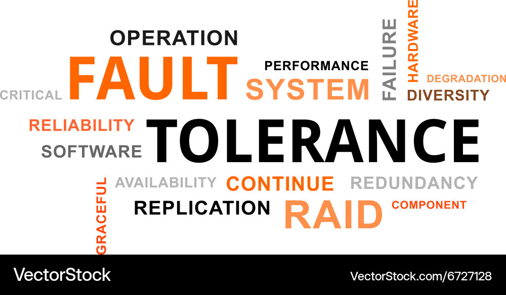 Word cloud fault tolerance Royalty Free Vector Image