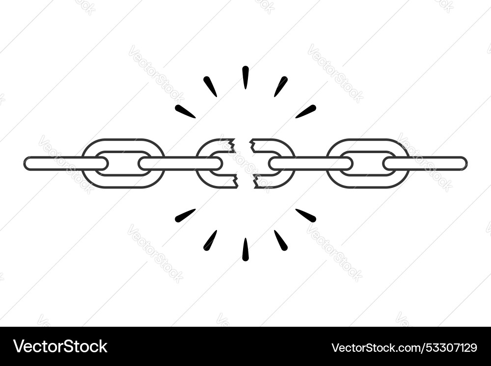Broke chain Royalty Free Vector Image - VectorStock