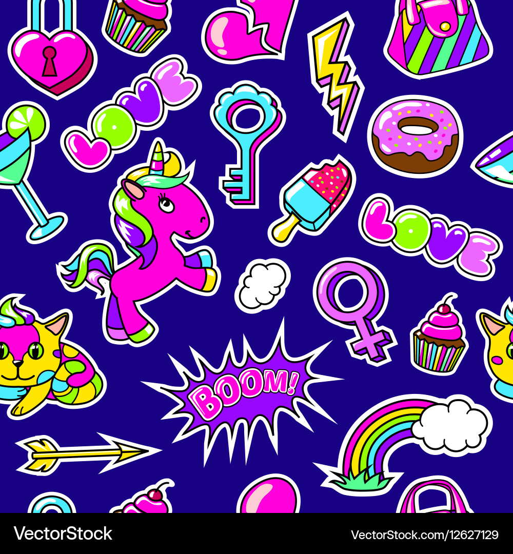 Comic fashion seamless pattern Royalty Free Vector Image