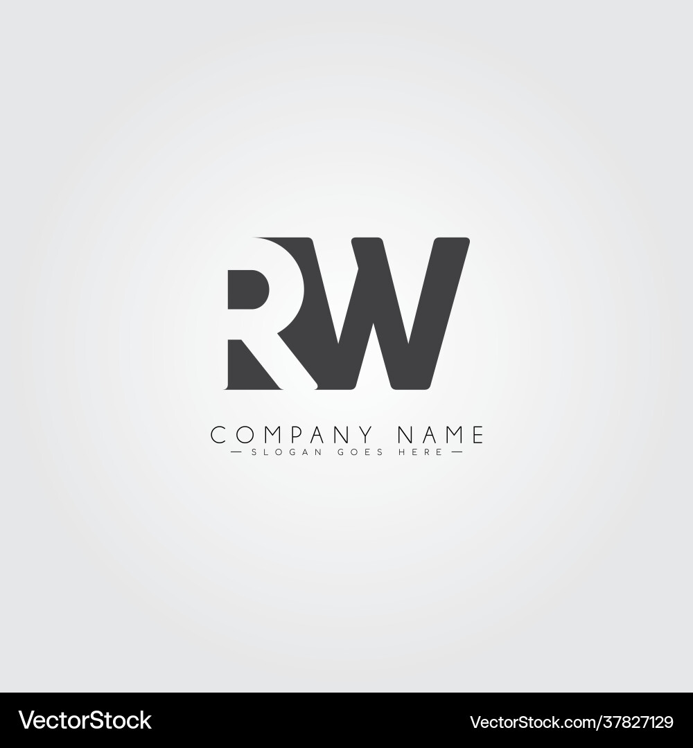 Elegant RW Initial Logo - Business Identity Vector Image