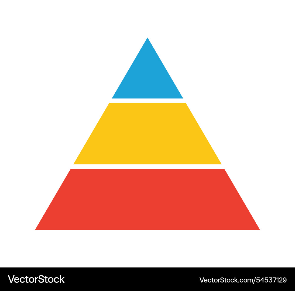 Levels of triangular pyramid triangle Royalty Free Vector