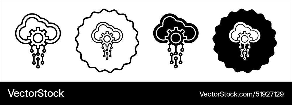 Saas icon symbol set collection simple sign Vector Image