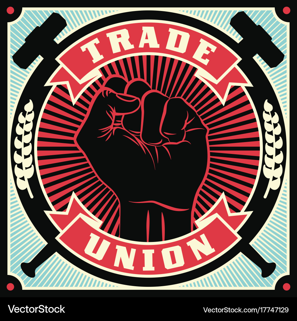 Trade union conceptual retro Royalty Free Vector Image