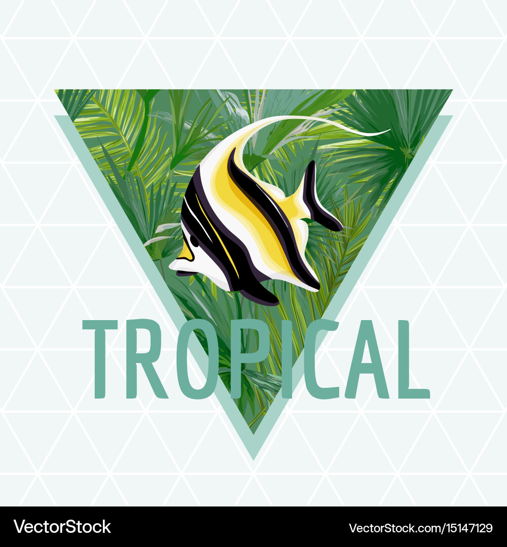 Tropical fish background summer design Royalty Free Vector