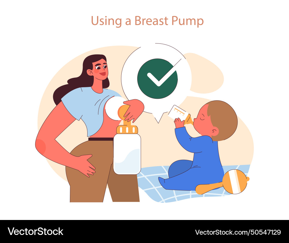 Using a breast pump concept Royalty Free Vector Image
