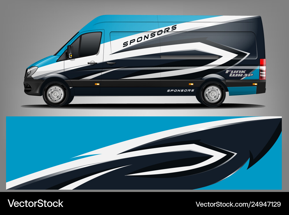 Van car wrap design for company Royalty Free Vector Image