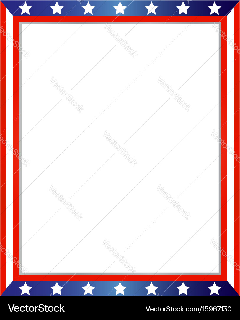 American flag decorative border Royalty Free Vector Image