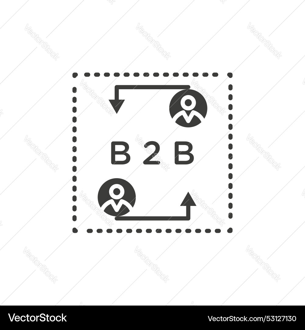 B2b line icon isolated on white background Vector Image
