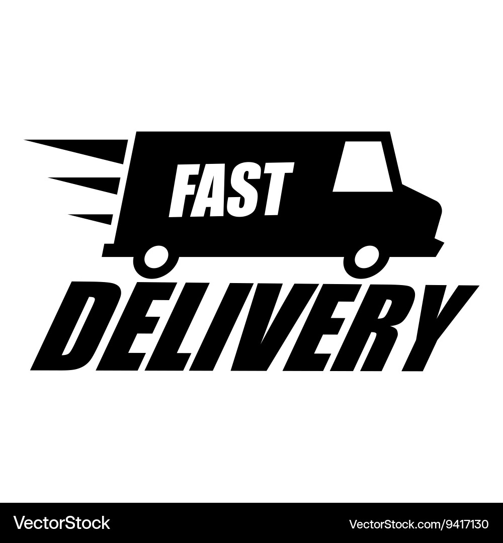 Black fast delivery icon Royalty Free Vector Image