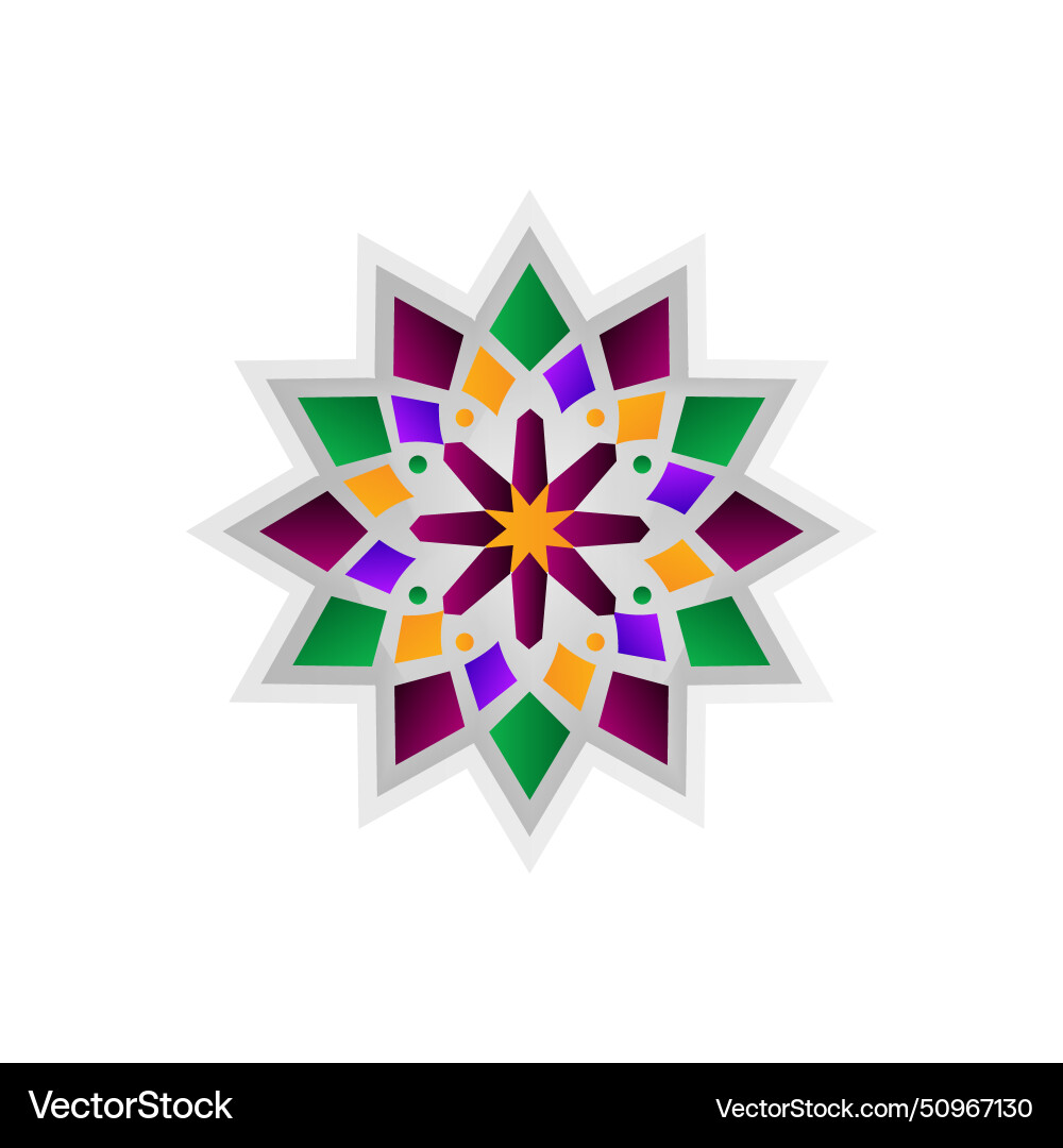 Colorful gradient ornamental mandala or flower Vector Image