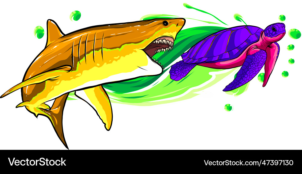 Creative shark attack Royalty Free Vector Image