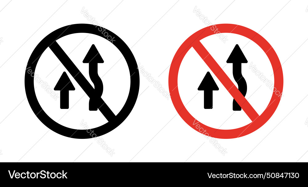 Do not overtake traffic sign icon set prohibited Vector Image