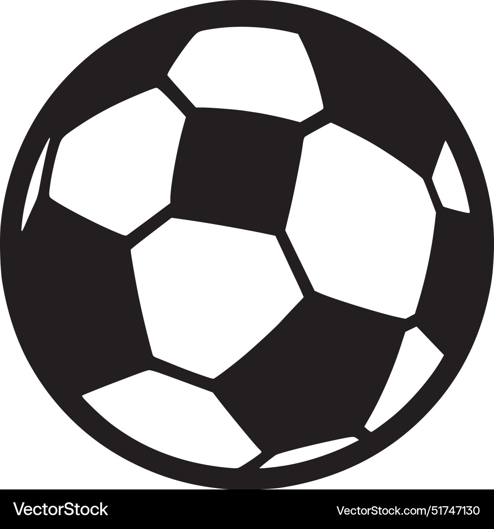 Football - black and white Royalty Free Vector Image