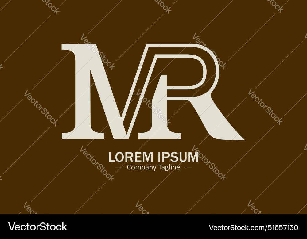 M r letter logo design icon silhouette Royalty Free Vector