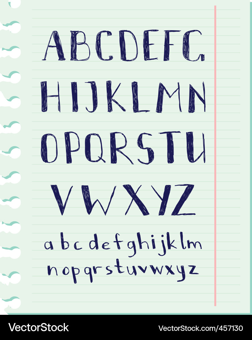 Pen alphabet Royalty Free Vector Image - VectorStock