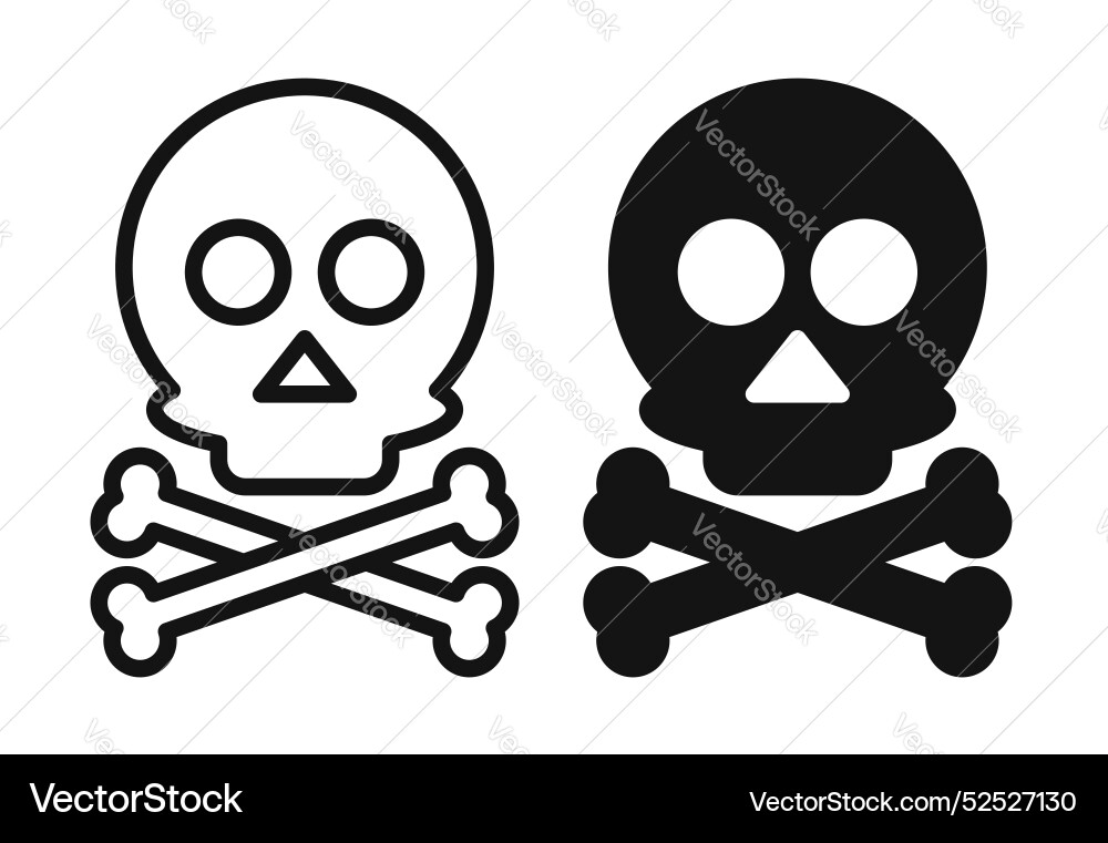 Poison thin line sign set Royalty Free Vector Image