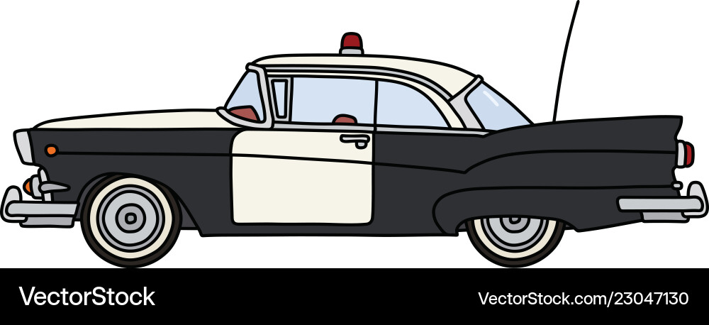 Retro Police Car Royalty Free Vector Image - VectorStock