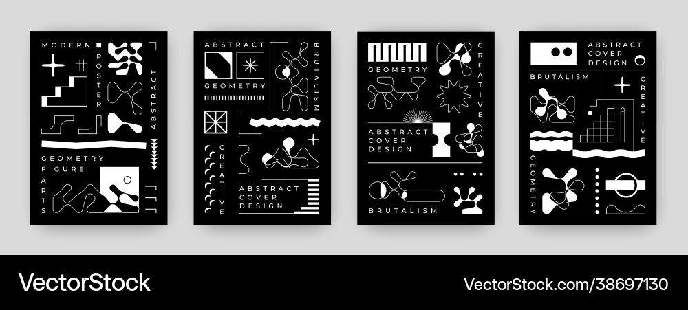 Text posters abstract modern banners Royalty Free Vector