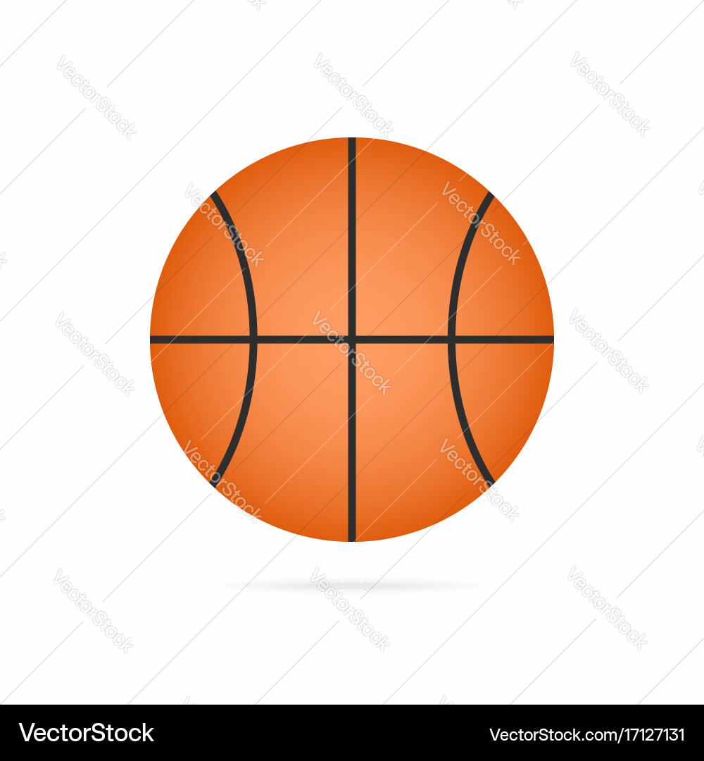 Basketball ball icon with shadow isolated Vector Image
