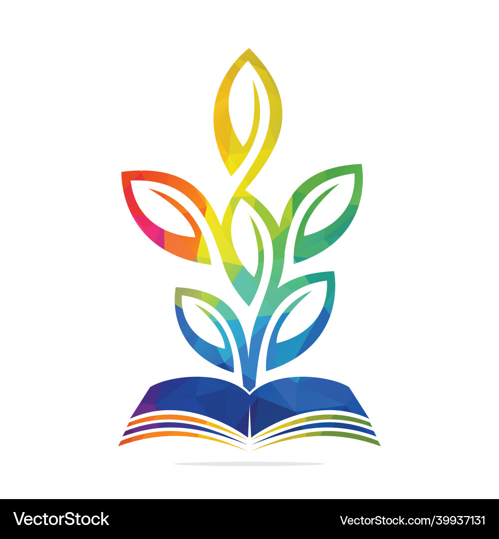 Book tree template design Royalty Free Vector Image