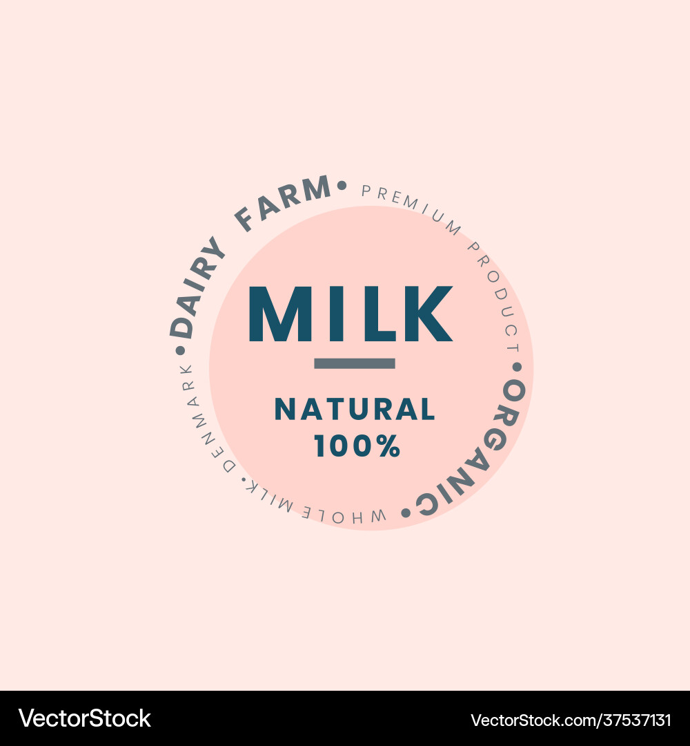 Dairy farm milk logo badge design Royalty Free Vector Image
