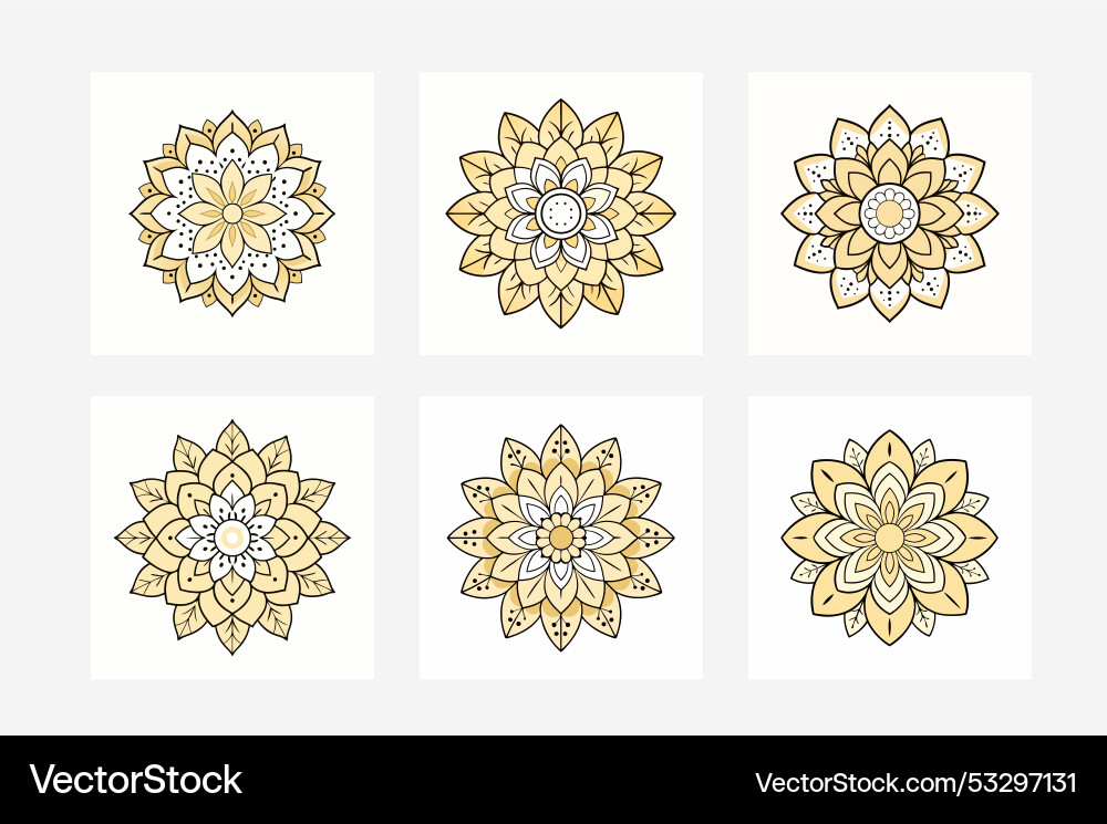 Intricate mandala art design 3 detailed Royalty Free Vector