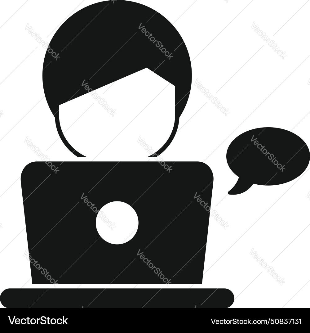 Laptop online media content icon simple Royalty Free Vector