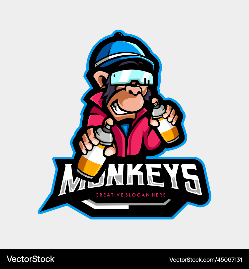Monkey Mascot Logo Lizenzfreies Vektorbild - VectorStock