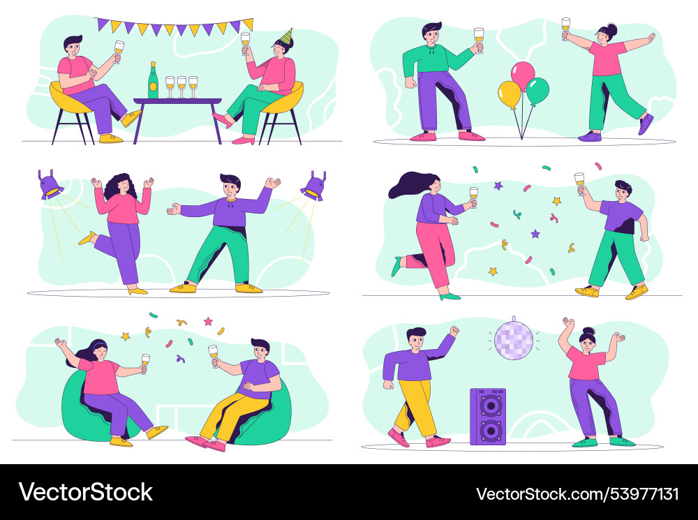Party concept isolated person situations Vector Image