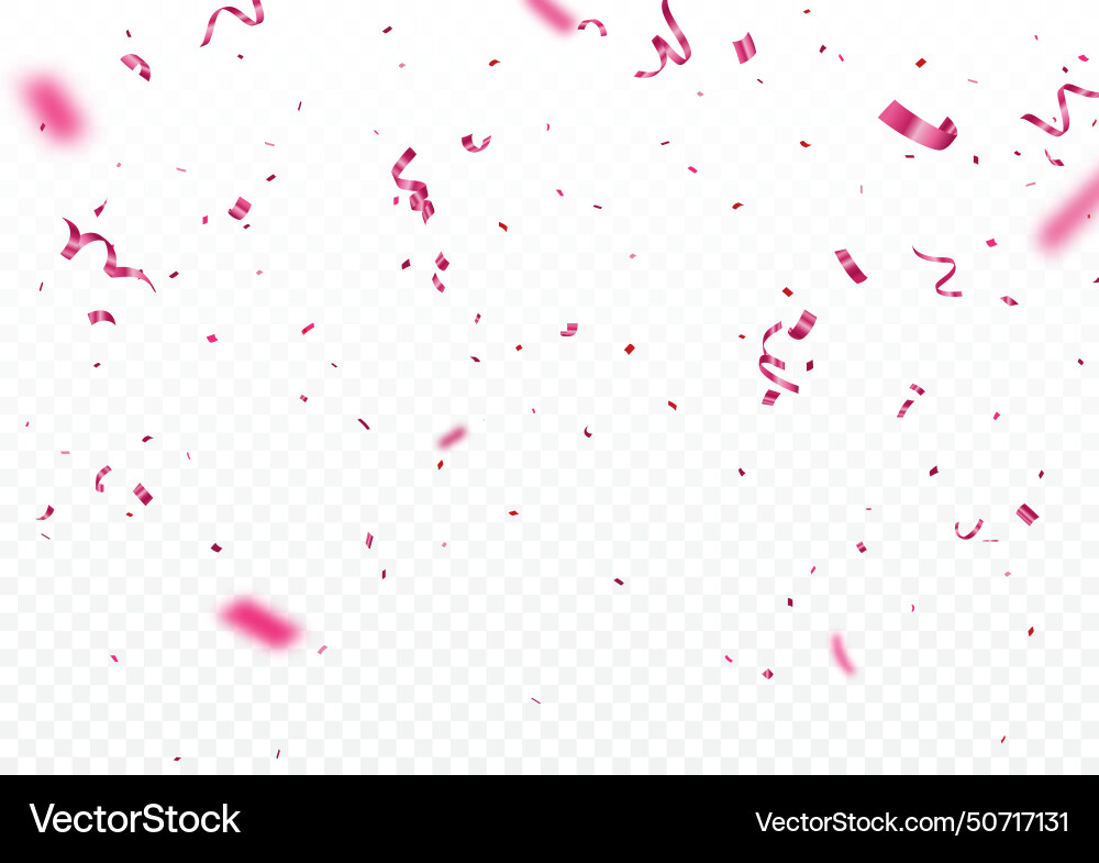 Pink confetti celebrations banner Royalty Free Vector Image