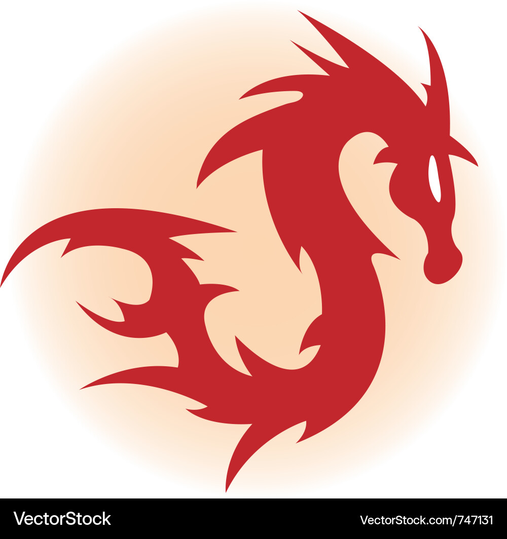 Red dragon Royalty Free Vector Image - VectorStock