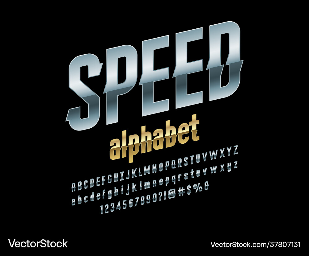 Speed font Royalty Free Vector Image - VectorStock