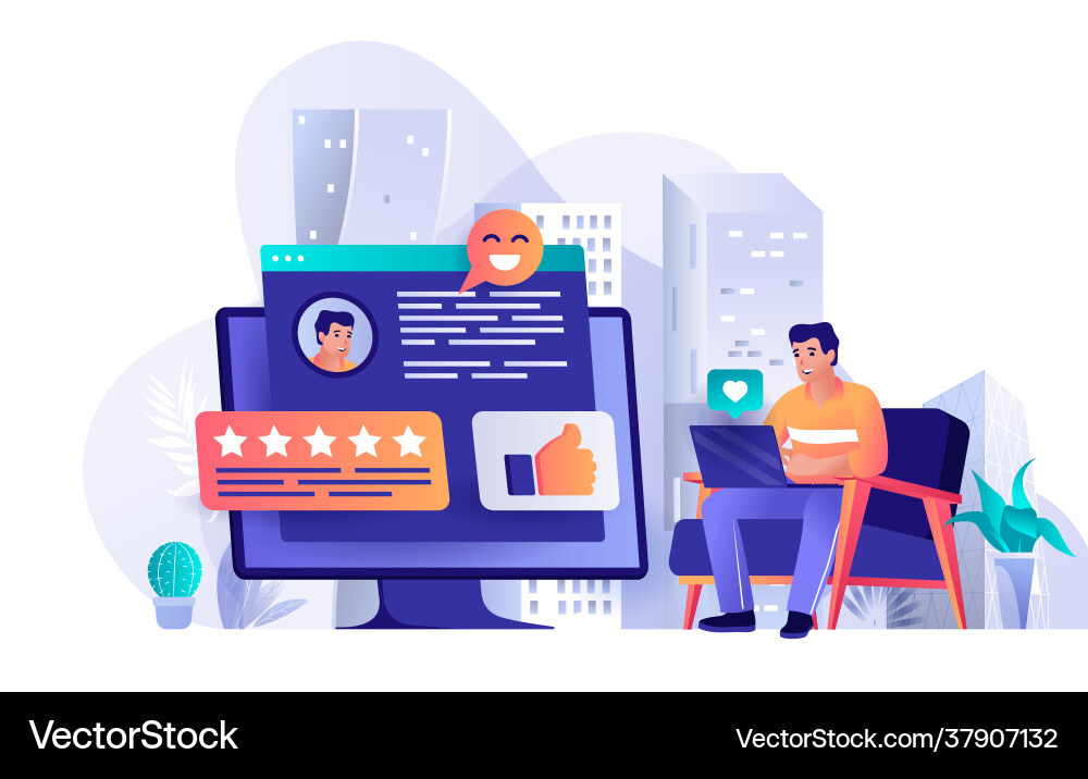 Best feedback concept in flat design Royalty Free Vector